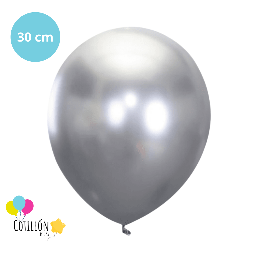 Globo Plateado Cromado x 5 Unidades – Cotillon La Estrella